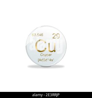 Copper - Cu - chemical element periodic table 3d render Stock Photo - Alamy