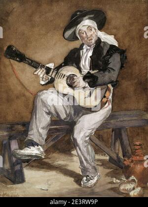 'Le chanteur espagnol' by Édouard Manet, captures a Spanish singer in a ...