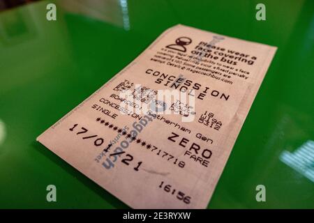 Senior person's OAP bus pass concessionary travel card with photo from ...