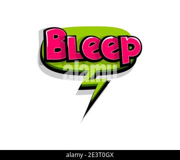 Lettering bleep, beep. Comic text logo sound effects. Vector bubble ...