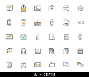 bundle of technology devices icons Stock Vector Image & Art - Alamy