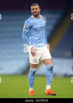 Manchester City's Kyle Walker reacts during awarding ceremony after the ...