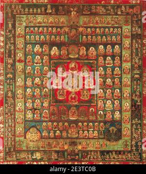 Mandala of the Two Worlds Womb Mandala, Heian period Stock Photo - Alamy