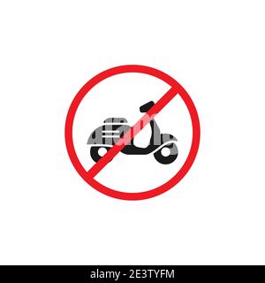 No scooter. Prohibition sign. Forbidden round sign. Vector illustration ...