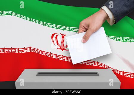 Iran - ballot box - voting, election concept - 3D illustration Stock ...