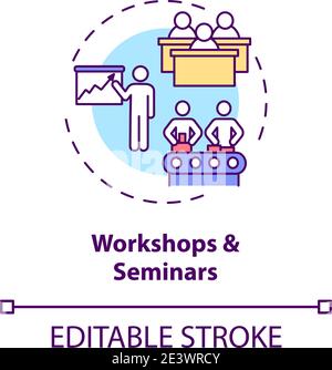 Online seminars vector thin line stroke icon. Online seminars outline ...