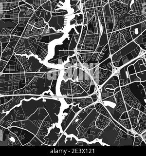 Modern City Map - Chesapeake Virginia city of the USA with ...