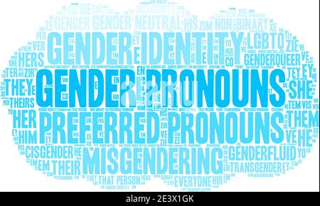 Gender Pronouns word cloud on a white background Stock Vector Image ...