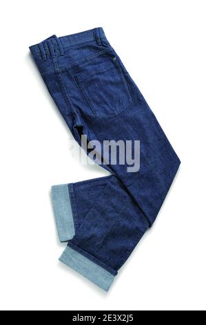 Men jeans isolated on white, side view Stock Photo - Alamy