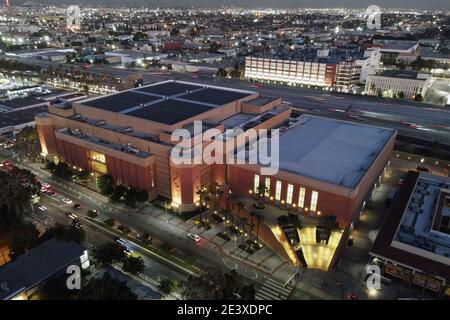 A general overall aerial view of the Galen Center on the campus of the ...