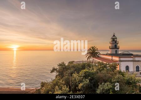 CALELLA LIGHTHOUSE (© MARIA PARELLADA 1859) PLATJA DE CALELLA COSTA DEL ...