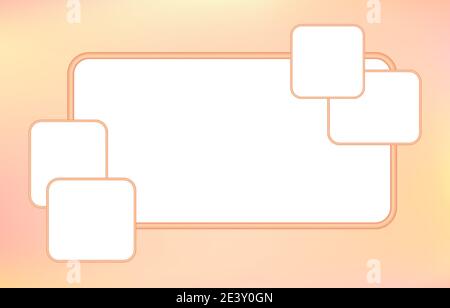 Abstract beige rectangle background for text with pink abstract spike ...