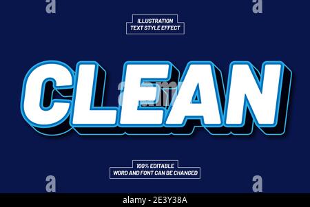 Clean text style effect, 3d editable vector design Stock Vector Image ...