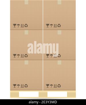 Cardboard boxes on a wood pallet Stock Vector Image & Art - Alamy