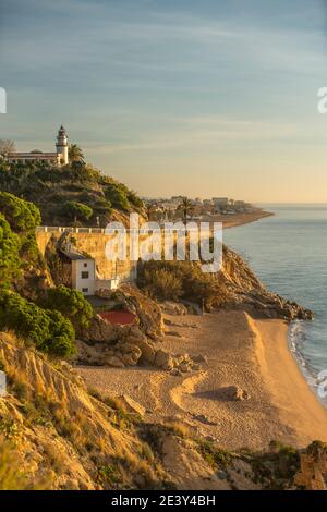 CALELLA LIGHTHOUSE (© MARIA PARELLADA 1859) PLATJA DE CALELLA COSTA DEL ...
