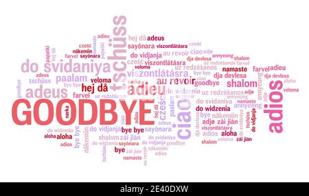 Word Goodbye in different languages Stock Photo - Alamy