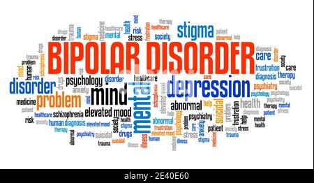 Bipolar disorder word cloud. Mental issue word sign concept Stock Photo ...