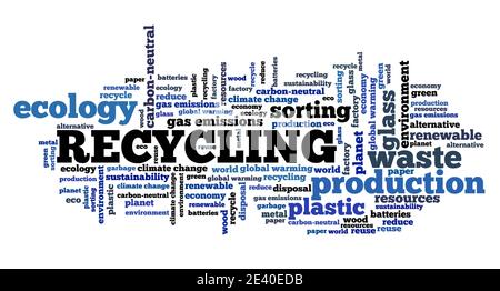 Recycling word cloud. Recycling and waste sorting concept Stock Photo ...