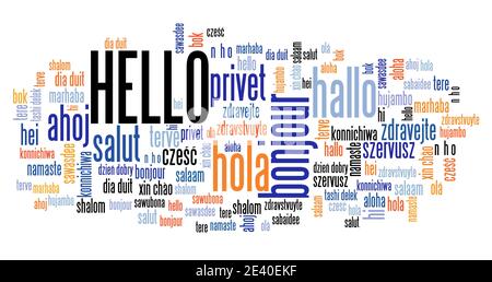 Hello word translated in different languages. Hello international ...