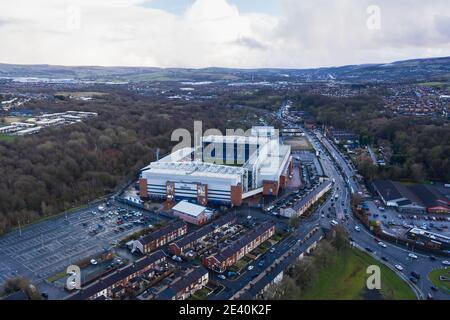 aerial view of Blackburn Rovers Football Ground Ewood Park Stadium ...