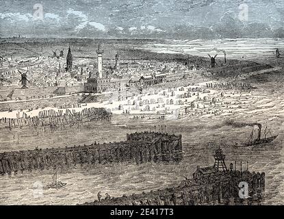 View of British ships from Ostend, Belgium, WW1 Stock Photo - Alamy