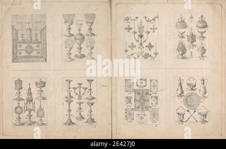 Eight Groups of Designs for Gothic holy Objects by Augustus Pugin Stock ...