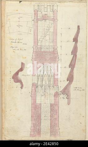 Bishop's Palace, Wells, Somerset: Section of Turret 1832 by Augustus ...