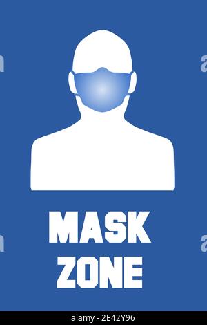 Face mask zone warning sign. Epidemic safety mask. Coronavirus concept ...