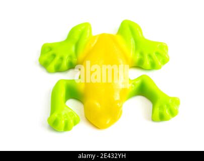 Multicolored Gummy Tree Frog Candies Isolated on a White Background ...