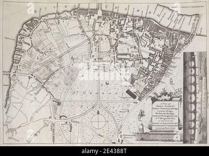 unknown artist, A Plan of Streets and Roads, between Black Fryers ...