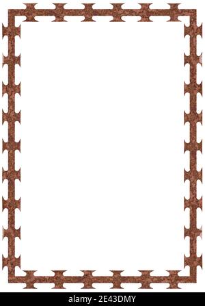 Rusty barbed razor wire tape frame, large detailed isolated textured ...