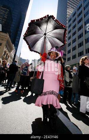 Mrs. Greta poses for pictures at the Easter Parade on New York's 5th ...