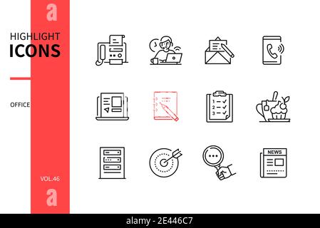 Workflow and office outline icons collection. Workflow, Office ...