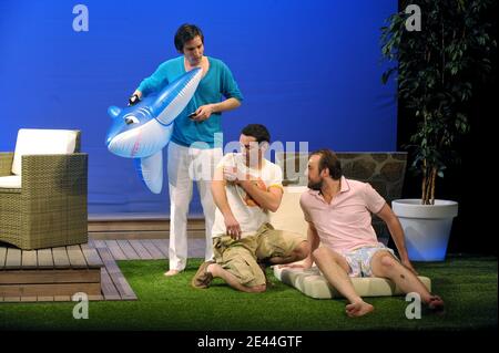 Yannick Mazzilli and Clement Michel perform during the curtin call of ...