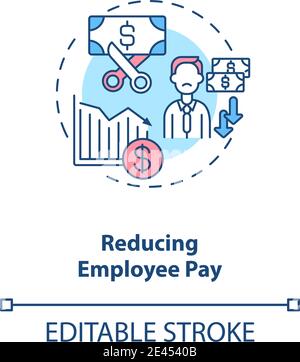 Reducing employee pay concept icon Stock Vector Image & Art - Alamy