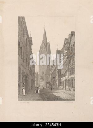 Untitled Street Scene with a Church, Print made by James Redway, active ...