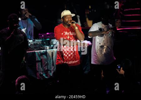 50 cent and Kanye West performs Live during the Christian Audigier ...