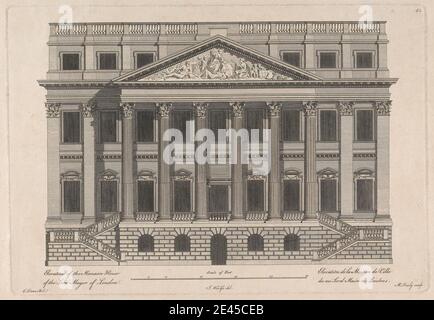 Elevation of the Mansion House, London by Matthew Darly Stock Photo - Alamy