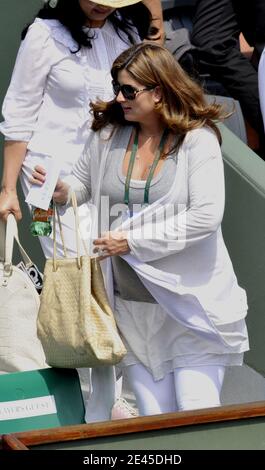 Switzerland's Roger Federer pregnant girlfriend Mirka Vavrinec attends the 2009 French Tennis ...