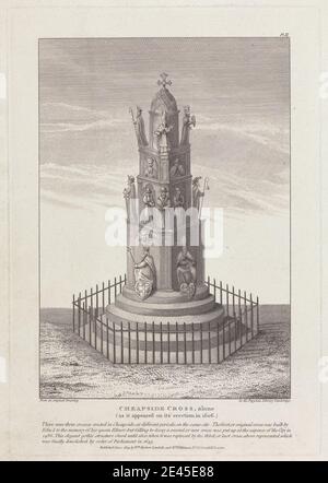 An old engraving of Cheapside, City of London, England, UK in c.1660 ...