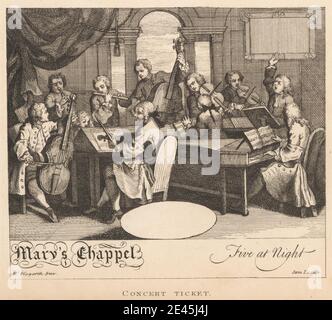 Concert Ticket, Mary's Chappel 1799 by William Hogarth Stock Photo - Alamy