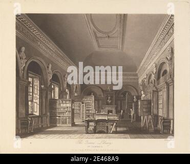 The Queen's Library 1819 by Richard Gilson Reeve Stock Photo - Alamy