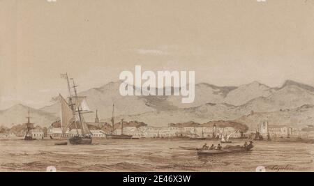 Port of Shain from the Sea 1851 by Michel-Jean Cazabon Stock Photo - Alamy