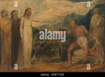 William Blake, Christ Giving Sight to Bartimaeus, tempera painting ...