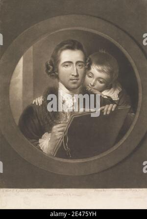 The Artist and his son Raphael, self portrait painting by Benjamin West ...