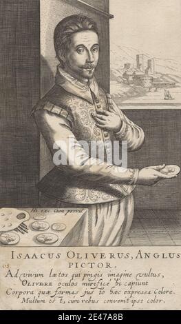 Isaac Oliver, c. 1610 (Hind II, 71) circa 1610 by Hendrik Hondius I ...