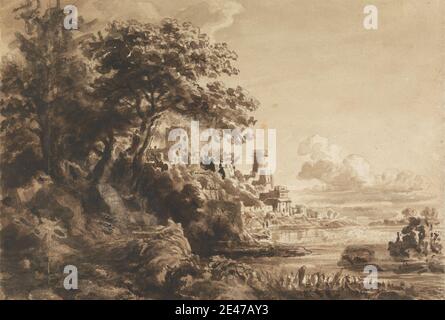 Landscape with Castle by Cornelius Varley Stock Photo - Alamy