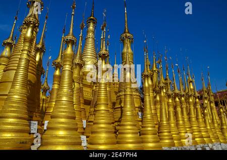 Shot of Indein Pagodas, Inle Lake, Myanmar Stock Photo - Alamy