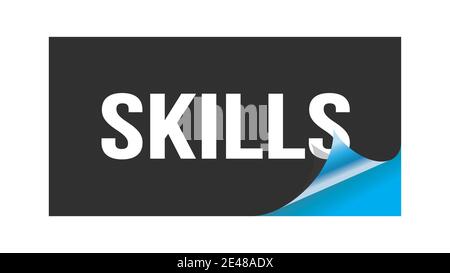 SKILLS text written on blue-black grungy stamp sign Stock Photo - Alamy
