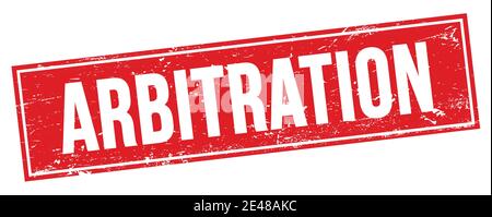 ARBITRATION text on red grungy rectangle stamp sign Stock Photo - Alamy